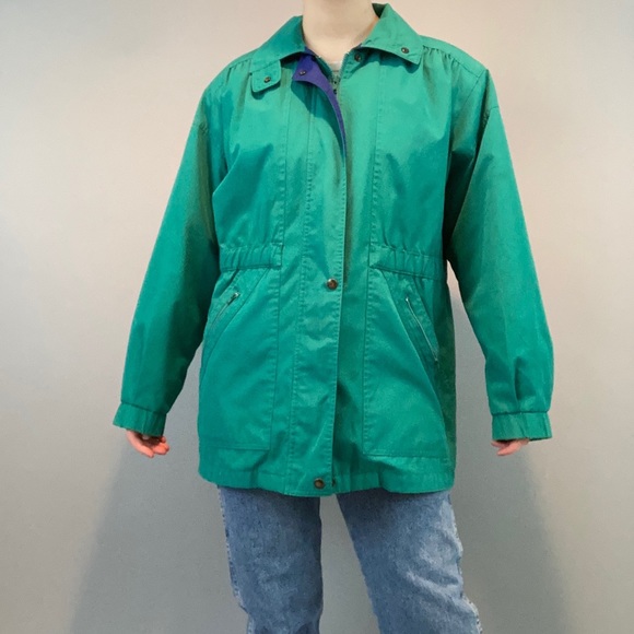 London Fog | Jackets & Coats | Vintage Teal Color Block Jacket | Poshmark